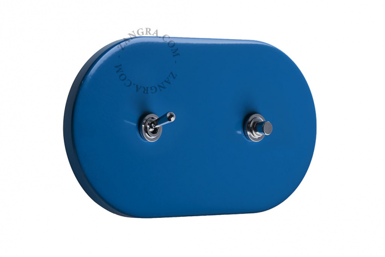 Blue switch - two-way or simple nickel-plated toggle switch ...