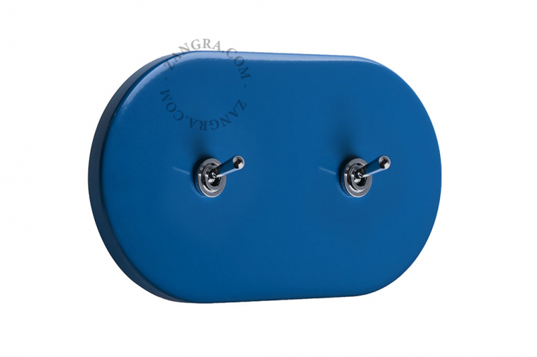 Blue switch - double two-way or simple nickel-plated toggle switch | zangra