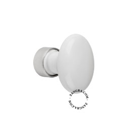 Egg-shaped white porcelain cabinet knob online | zangra